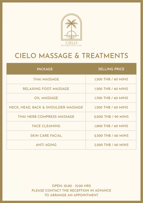 Our Spa in Koh Samui - Cielo Boutique Hotel and Spa Samui