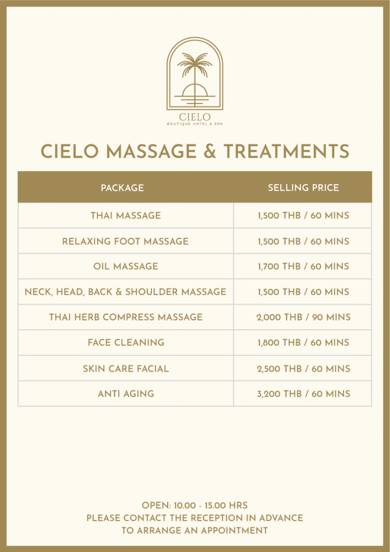 Our Spa in Koh Samui - Cielo Boutique Hotel and Spa Samui